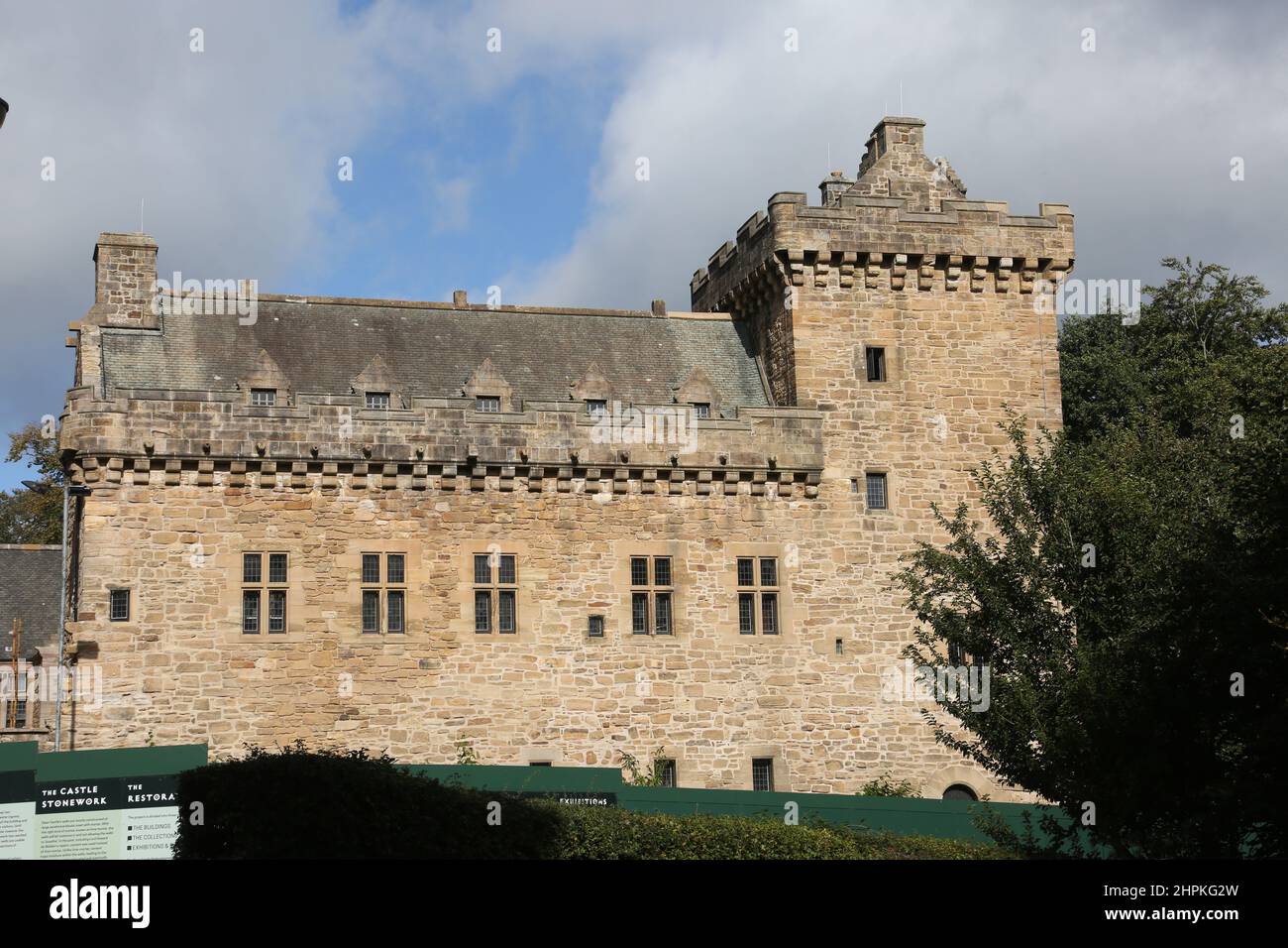 Dean Castle, Kilmarnock, Ayrshire, Scotland, UK. Undergoing restoration ...