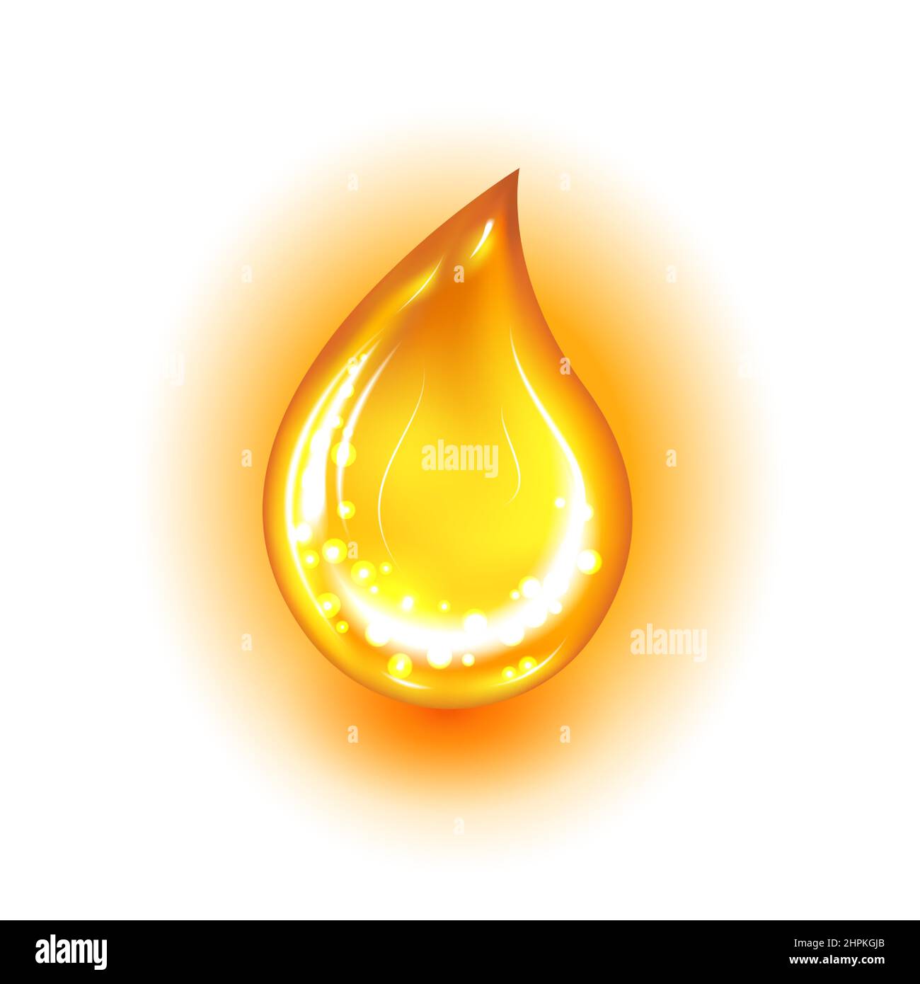 Yellow drop isolated on white background. Vector illustration Stock ...