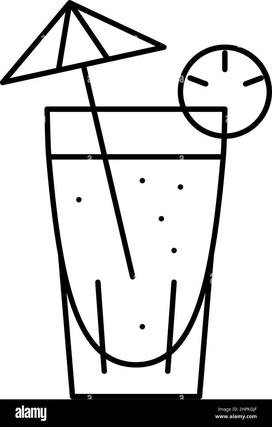 cocktail exotic drink line icon vector illustration Stock Vector Image ...