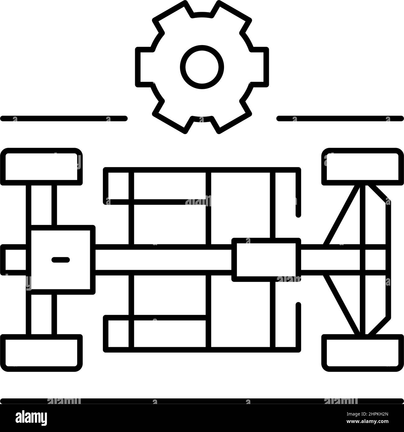 chassis selection car line icon vector illustration Stock Vector Image ...