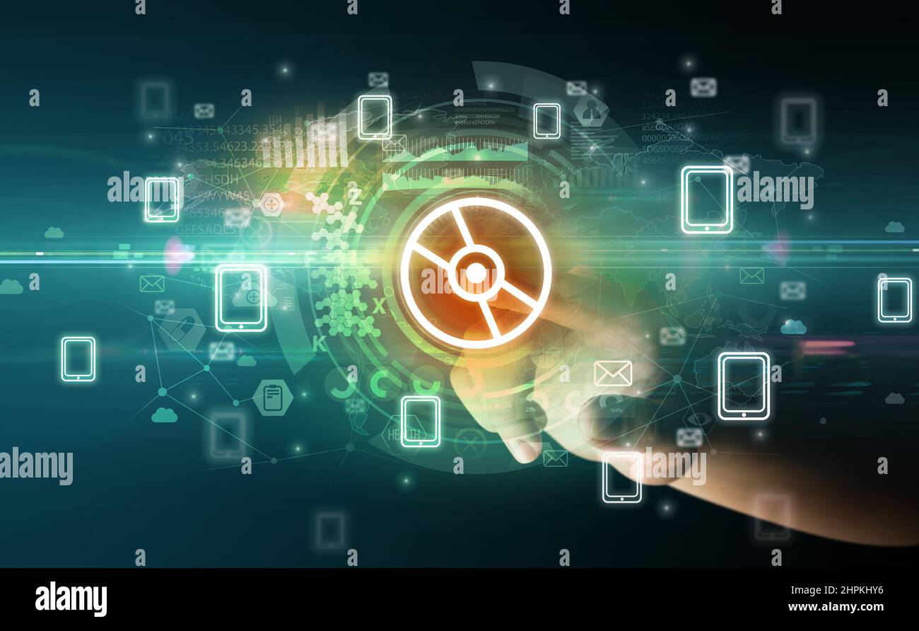 touching with soft gesture multimedia screen with future technology ...