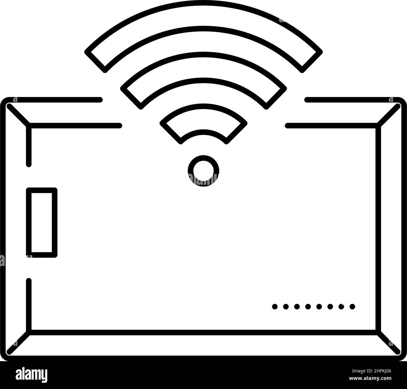 card with rfid technology wireless access line icon vector illustration ...