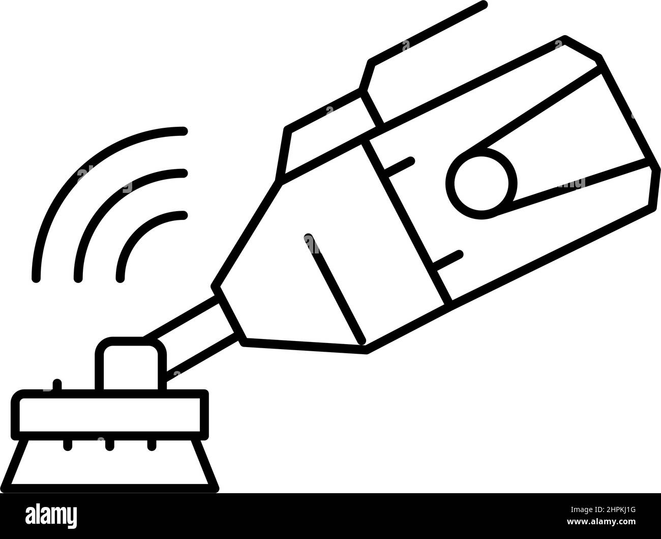 handheld suction cleaner pool line icon vector illustration Stock ...