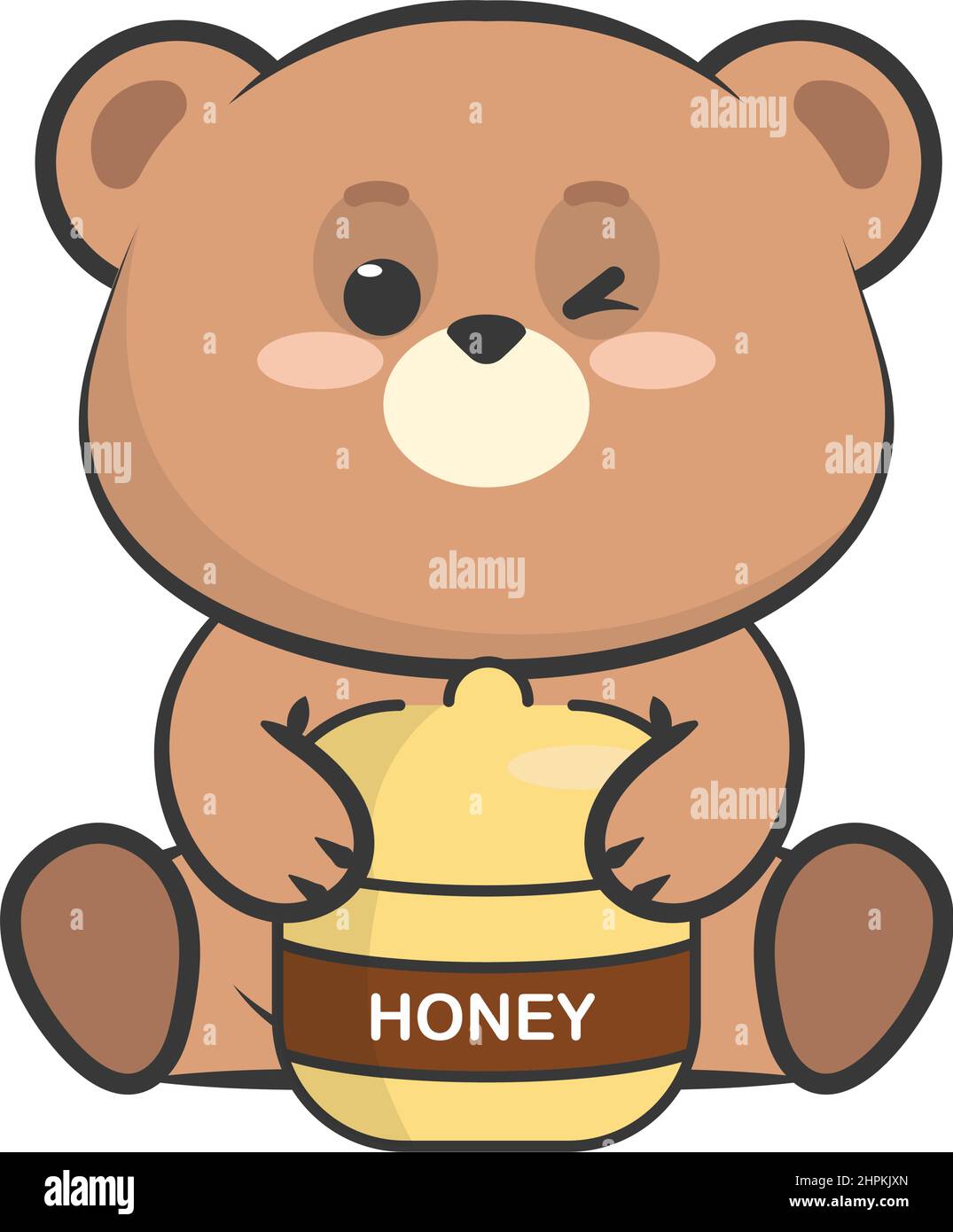 cute bear with honey Stock Vector Image & Art - Alamy