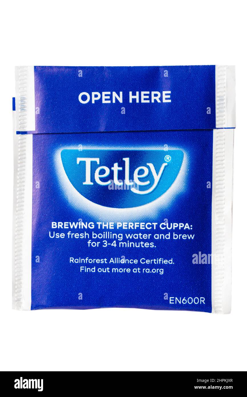 Sachet of Tetley original full-flavoured vibrant and refreshing teabag ...