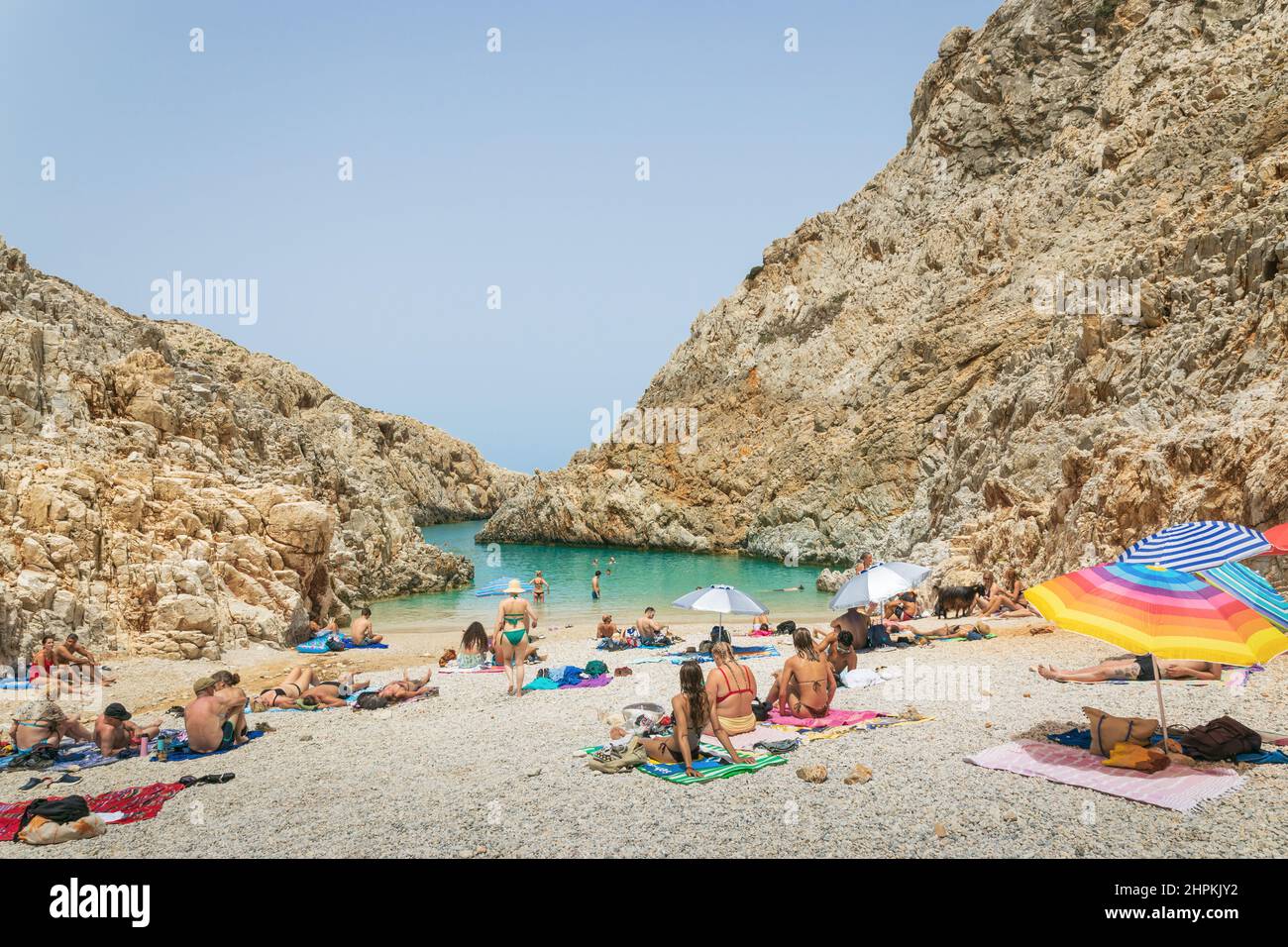Crete beach people hi-res stock photography and images - Alamy