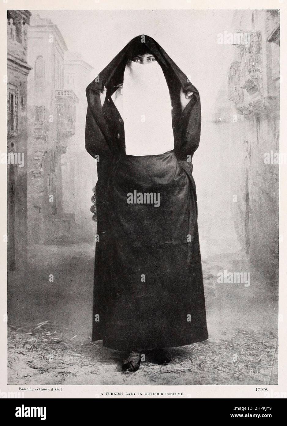A Turkish lady in outdoor costume and yashmak (face veil) from the book ...