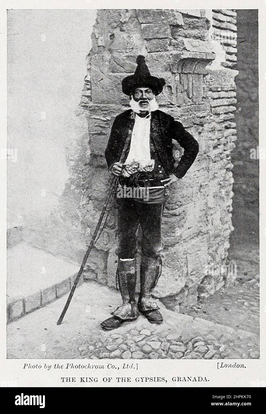 THE KING OF THE GYPSIES, GRANADA, SPAIN from the book The living races ...