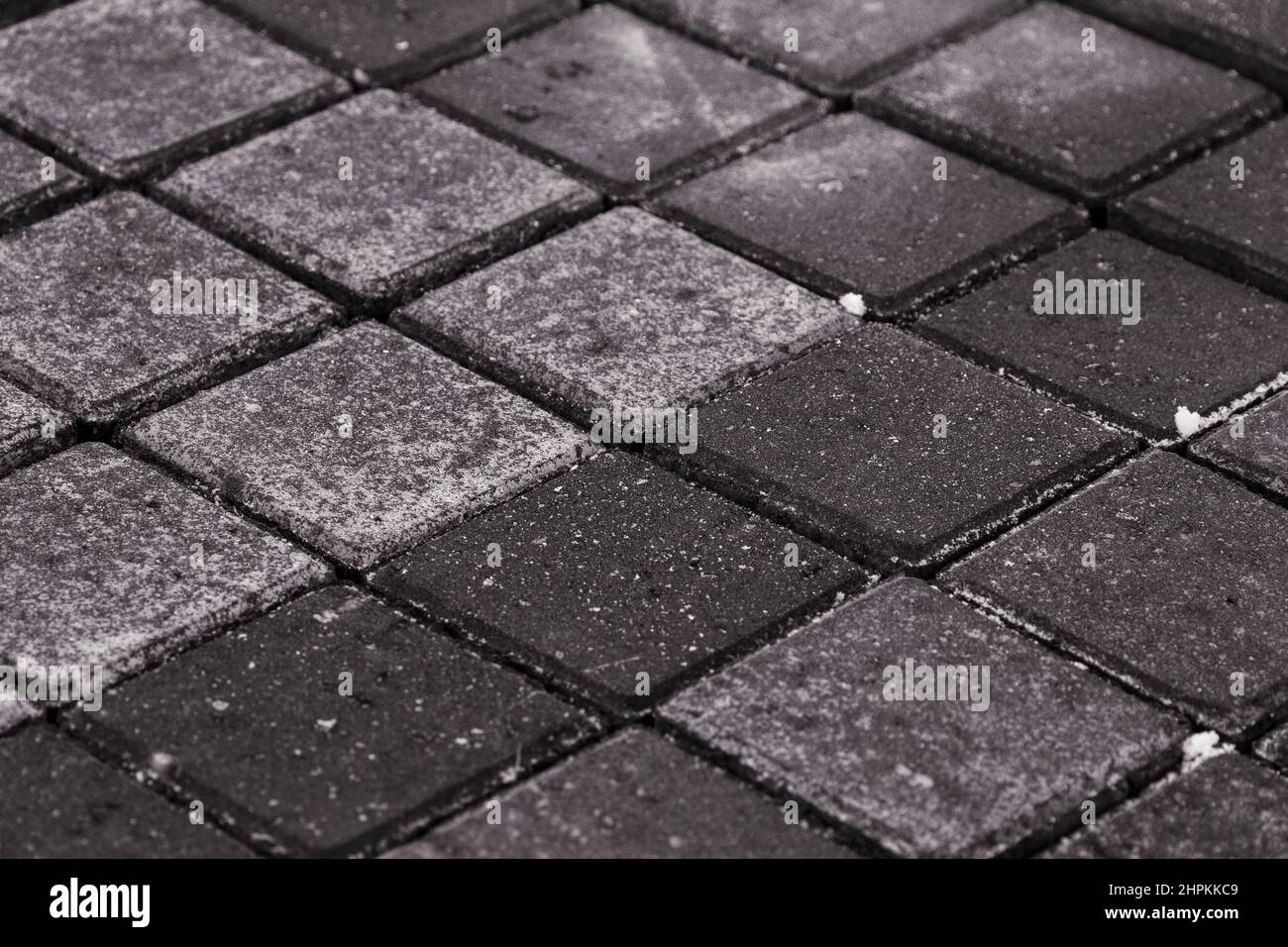 Black and white photography. Paving stones close-up. Paving stone ...