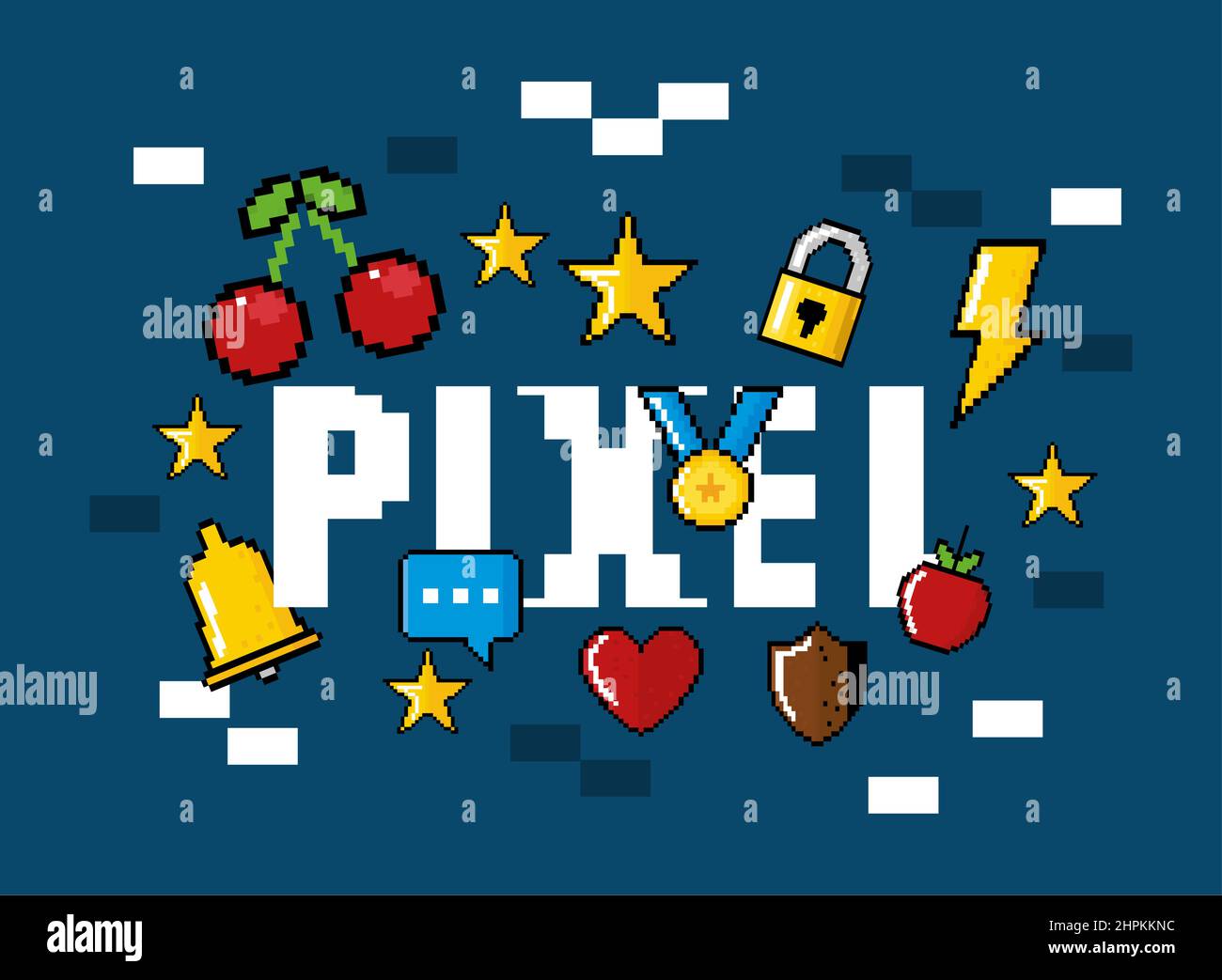 pixel lettering and icons Stock Vector Image & Art - Alamy