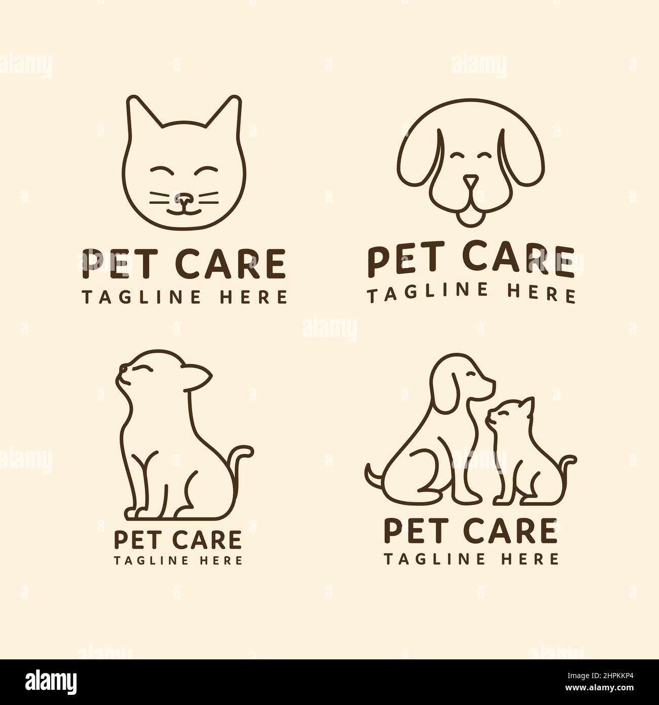 Pet care logo hi-res stock photography and images - Alamy