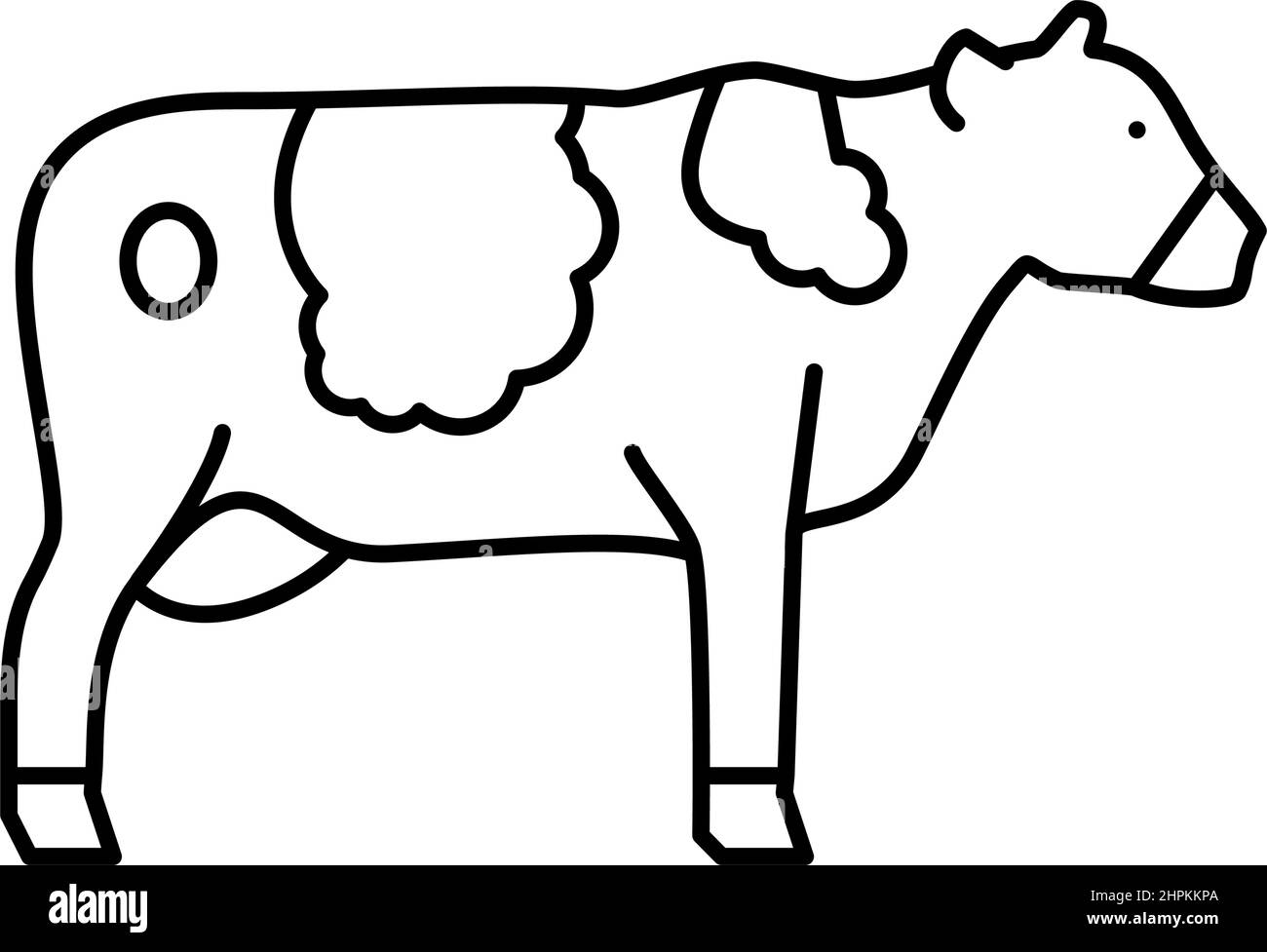 cow domestic animal line icon vector illustration Stock Vector Image ...