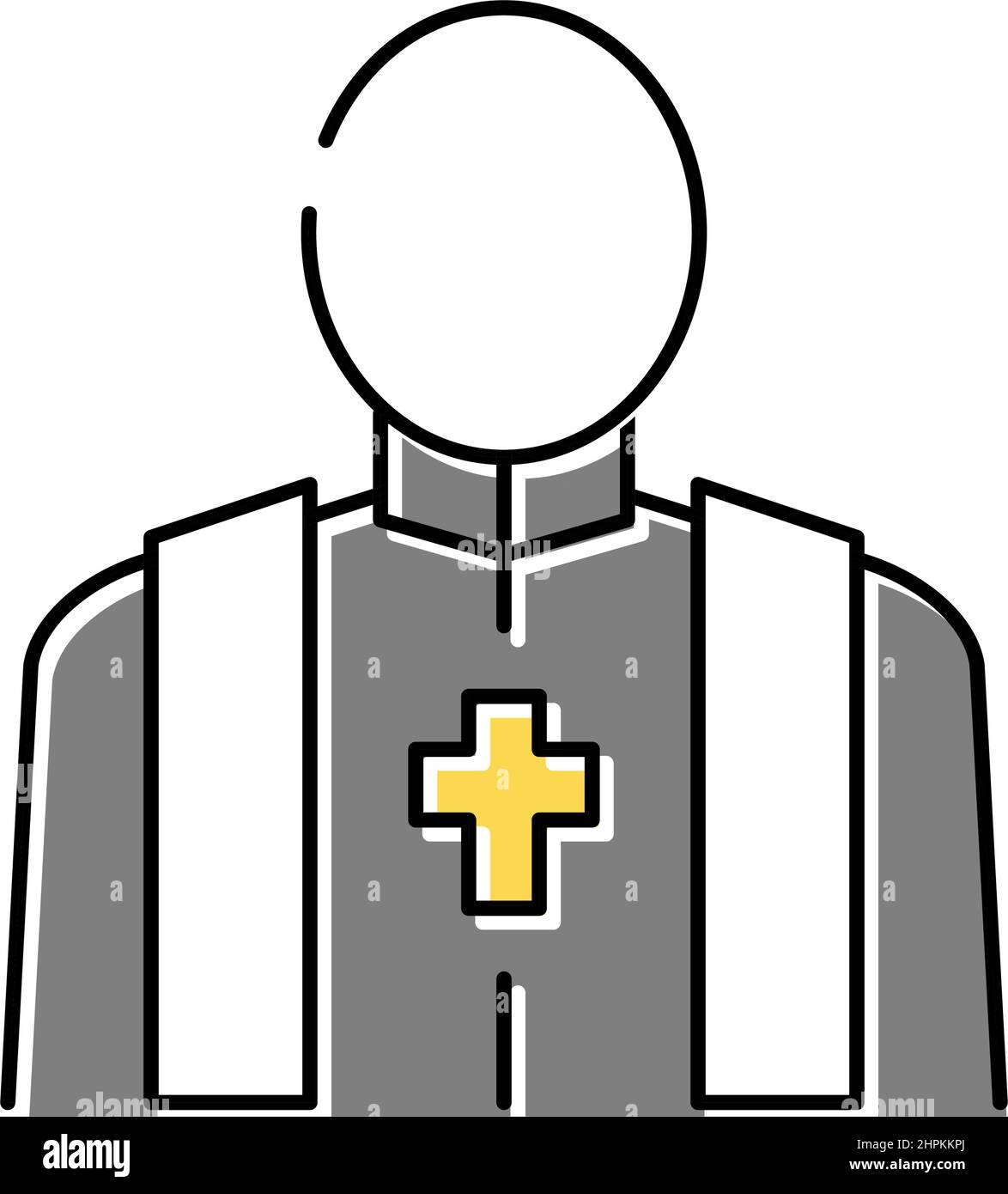 priest pastor color icon vector isolated illustration Stock Vector ...
