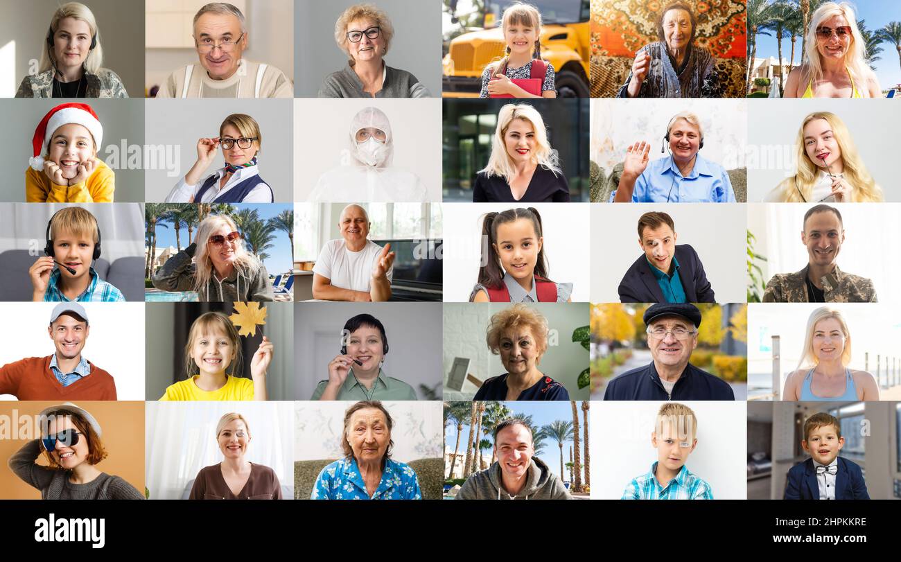 family video call concept. family online meeting Stock Photo - Alamy