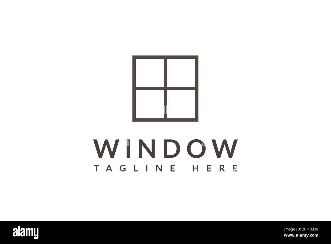 simple logo design window silhouette isolated on white background Stock ...