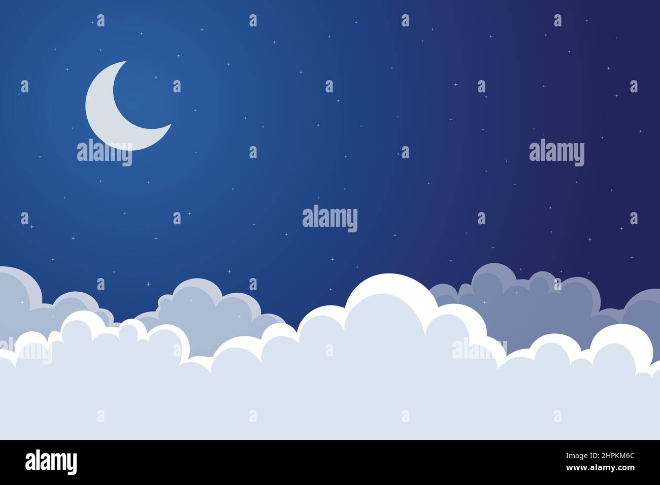 Blue crescent moon Stock Vector Images - Alamy