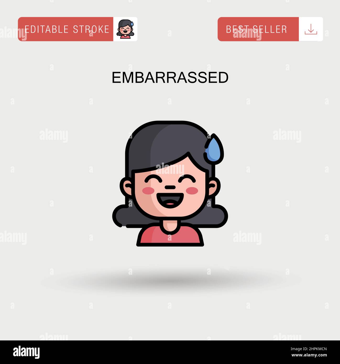 Embarrassed Simple vector icon Stock Vector Image & Art - Alamy