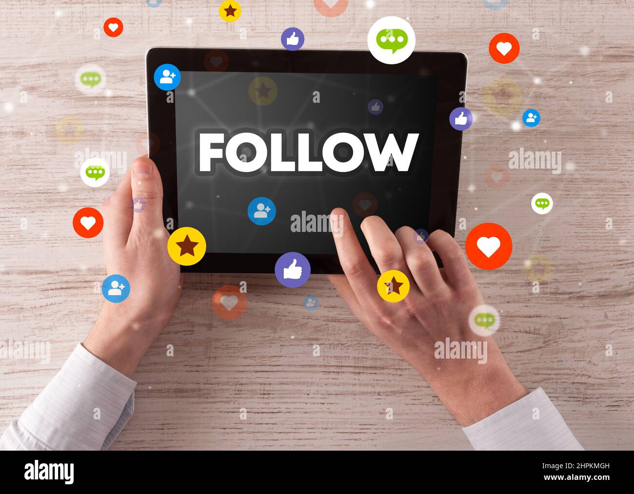 Close-up of a touchscreen, social media concept Stock Photo - Alamy