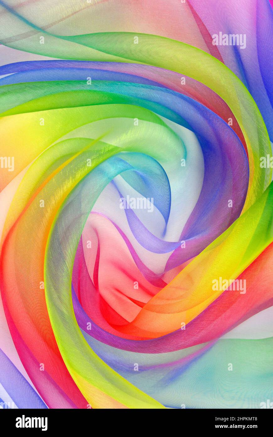 twisted twirl of organza fabric multicolour texture Stock Photo - Alamy