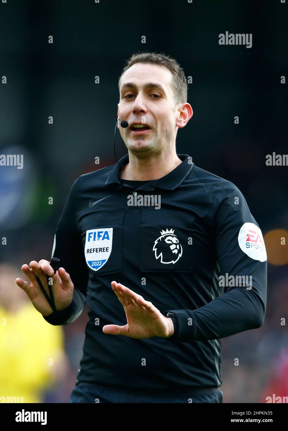 LONDON, United Kingdom, FEBRUARY 19: Referee David Coote during Premier ...
