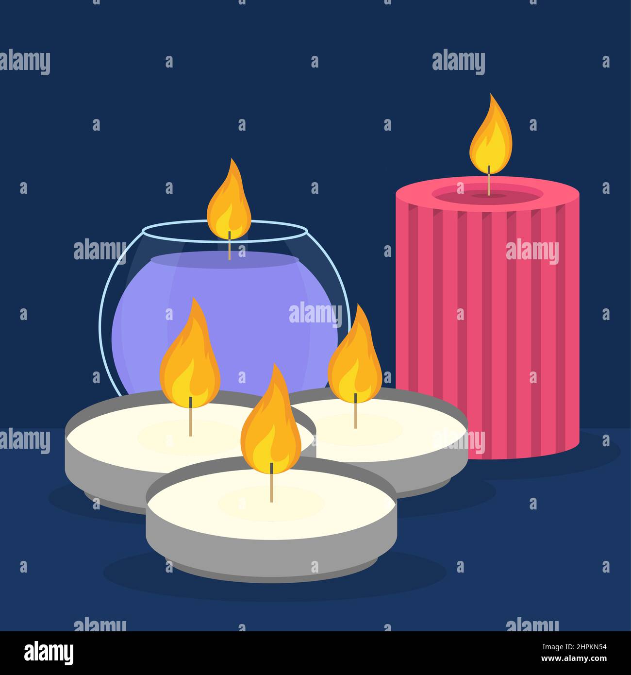 Different color candles Stock Vector Images - Alamy