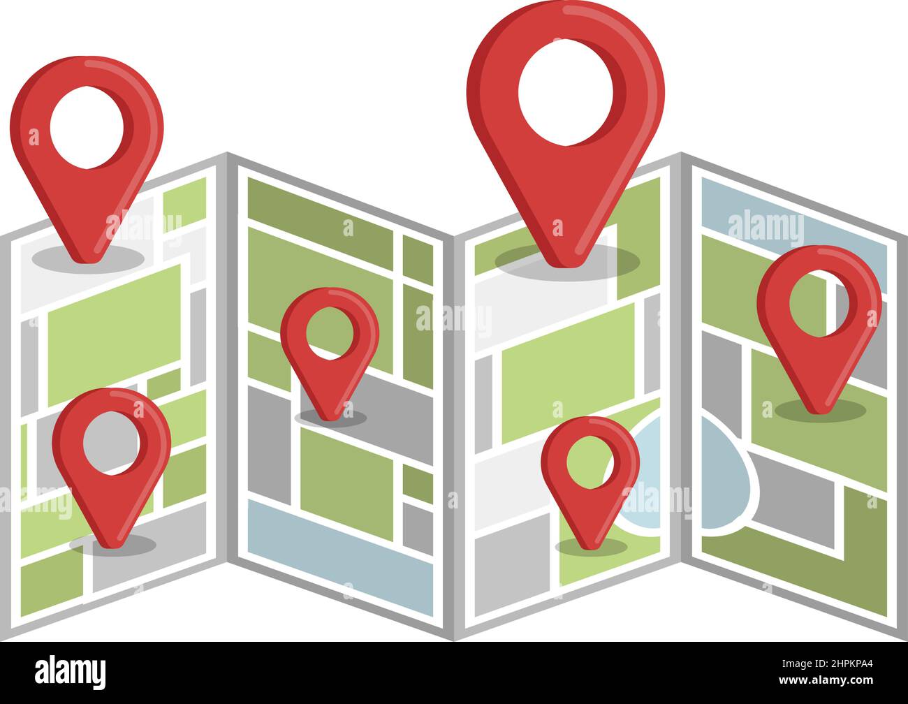 navigation map with pointer Stock Vector Image & Art - Alamy