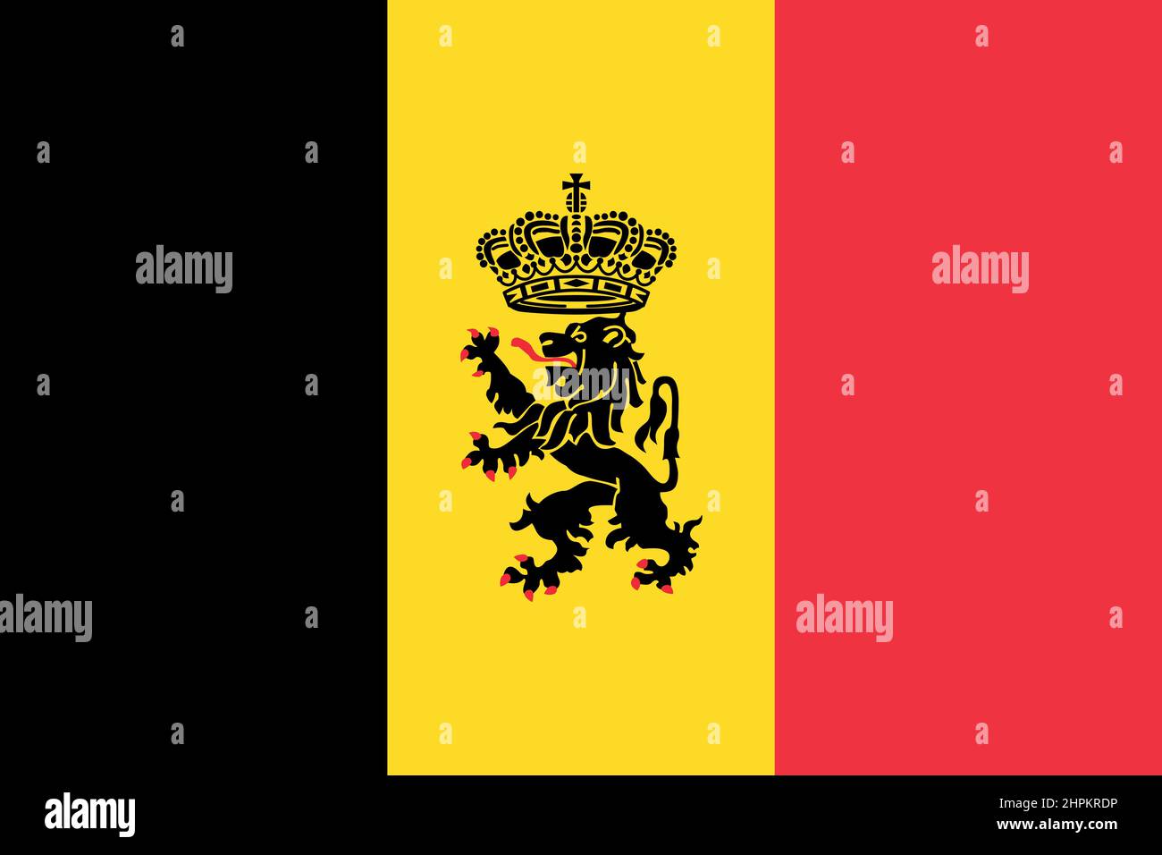 Top view of flag Government Ensign , Belgium. Belgian travel and ...