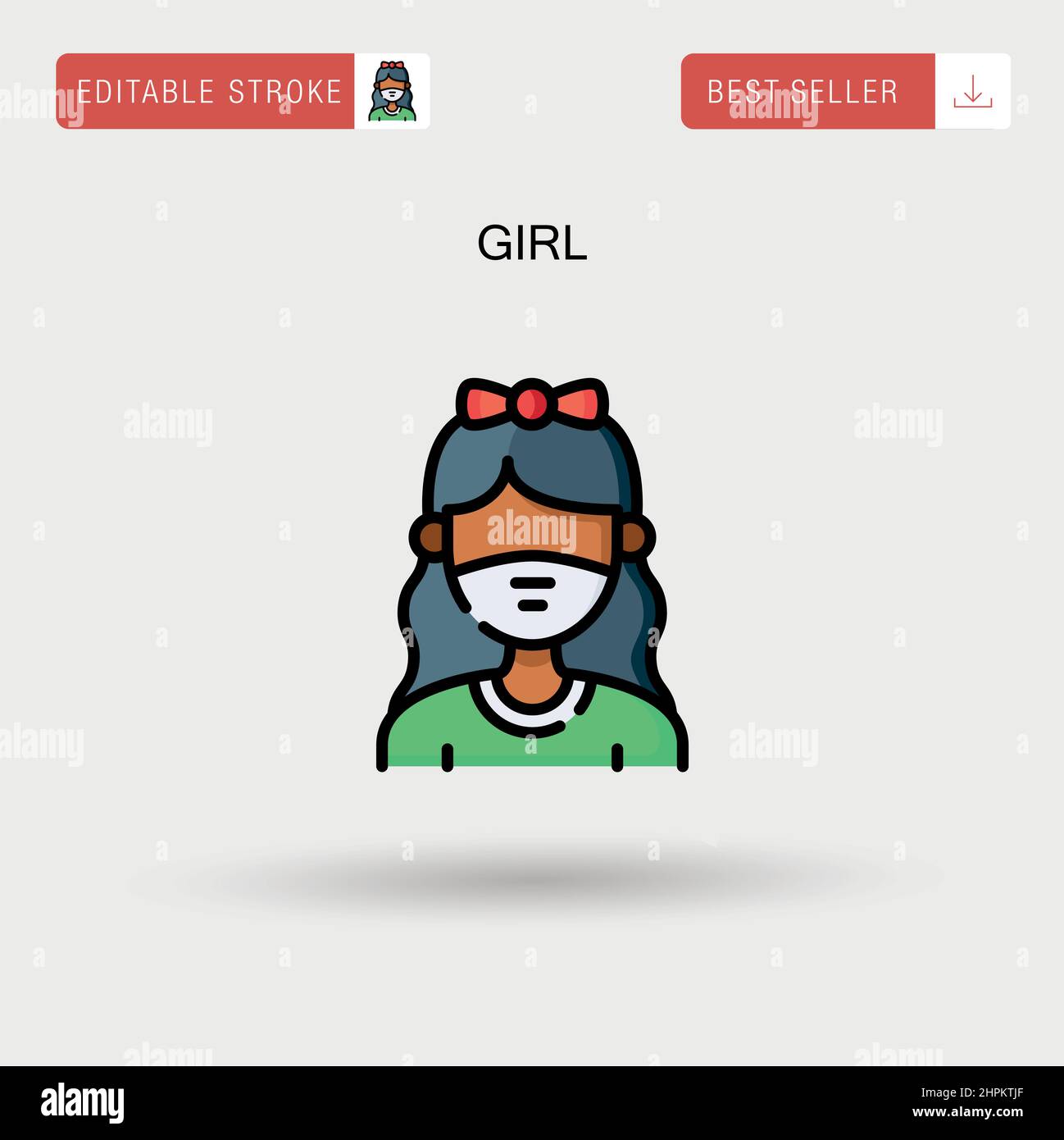Girl Simple vector icon Stock Vector Image & Art - Alamy