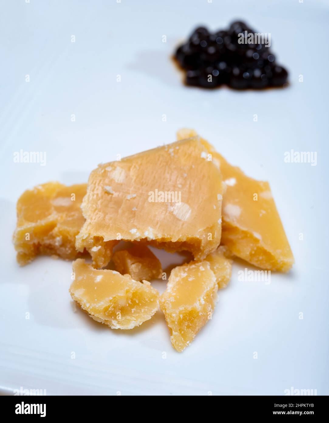 Tasting of 72 months very old Italian parmigiano-reggiano parmesan ...