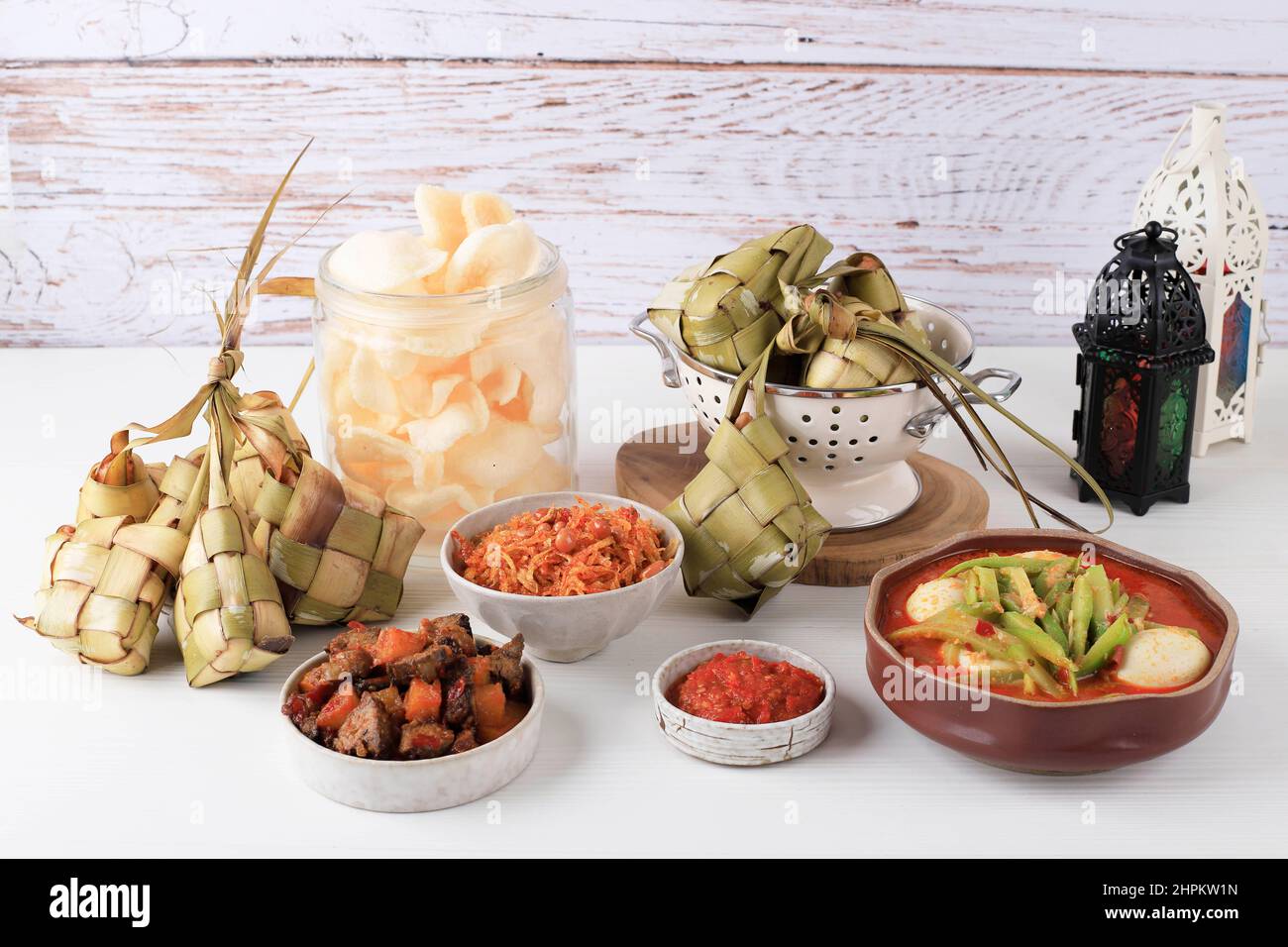 Ketupat Lebaran Set, Full Package Menu Served during Lebaran Eid, on ...