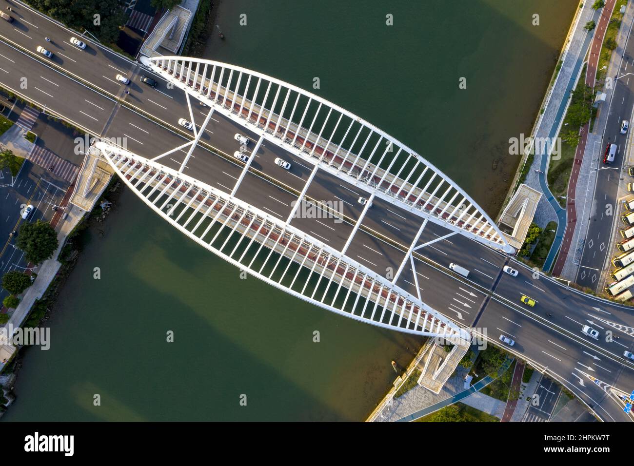 Jiangmen city skyline donghua bridge Stock Photo - Alamy