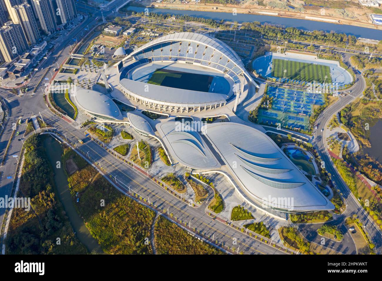 Jiangmen binjiang district sports center Stock Photo - Alamy