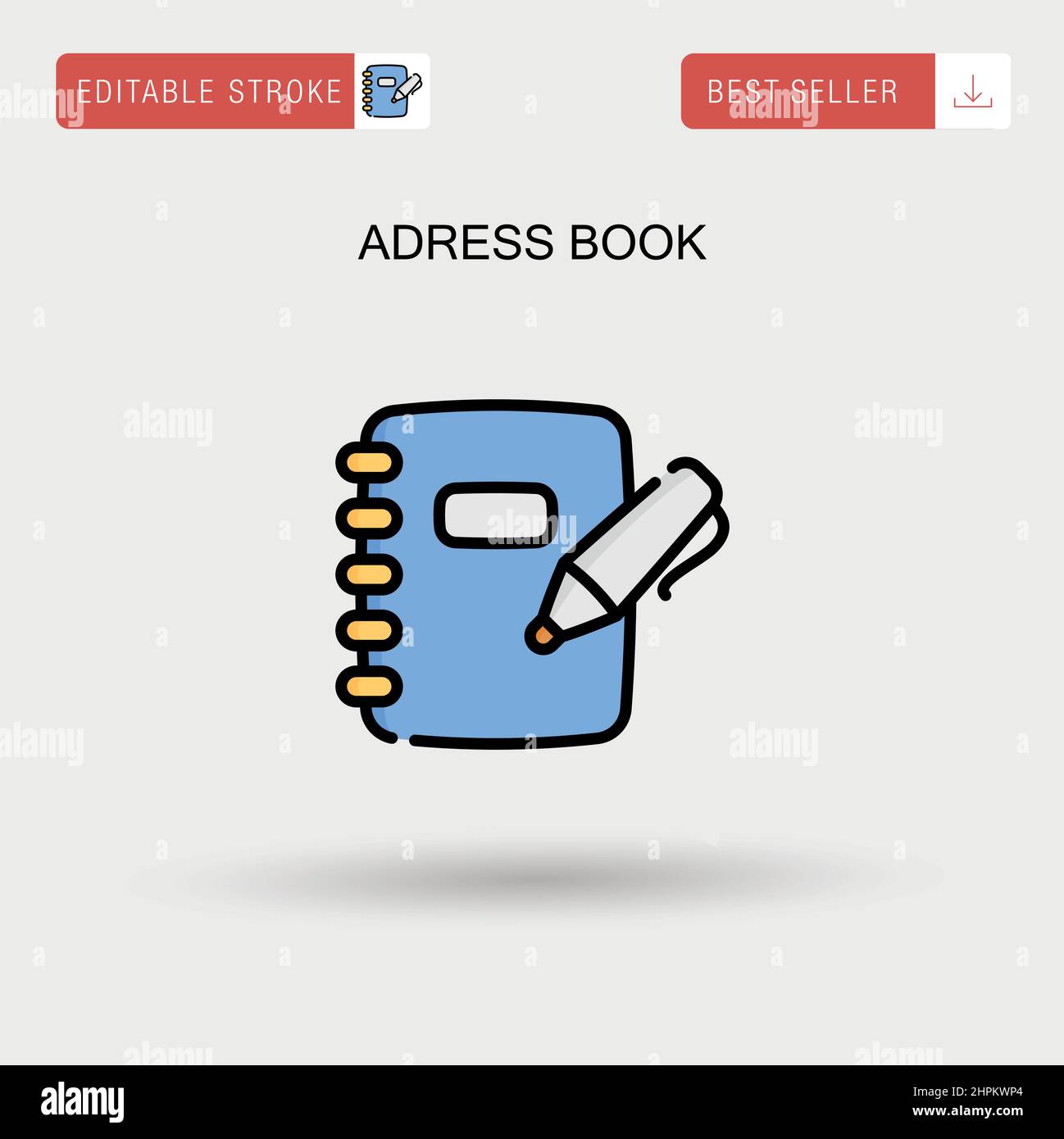 Adress book Simple vector icon Stock Vector Image & Art - Alamy