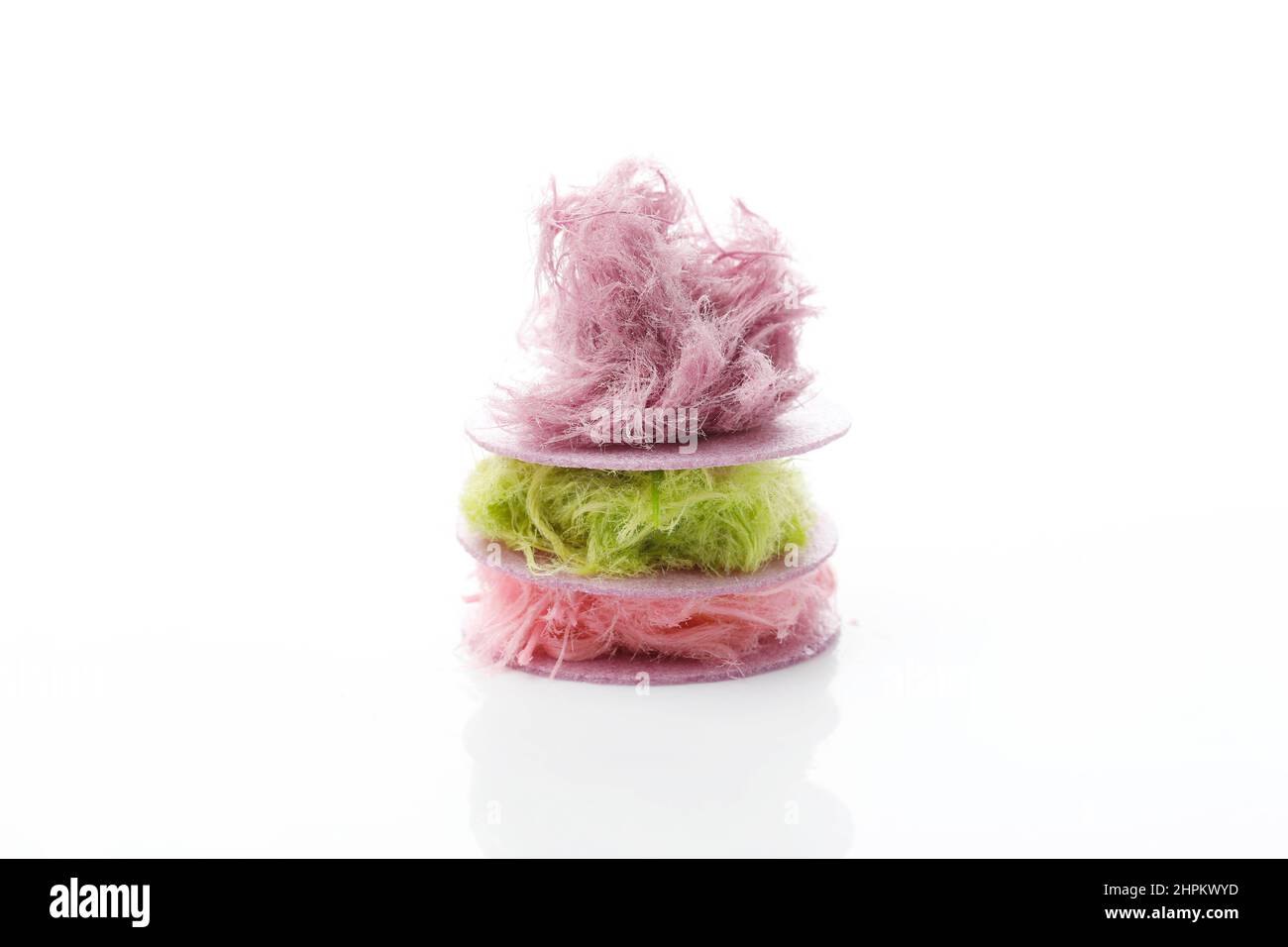 Rambut Nenek or Arumanis (Cotton Candy with Crackers), Isolated on ...