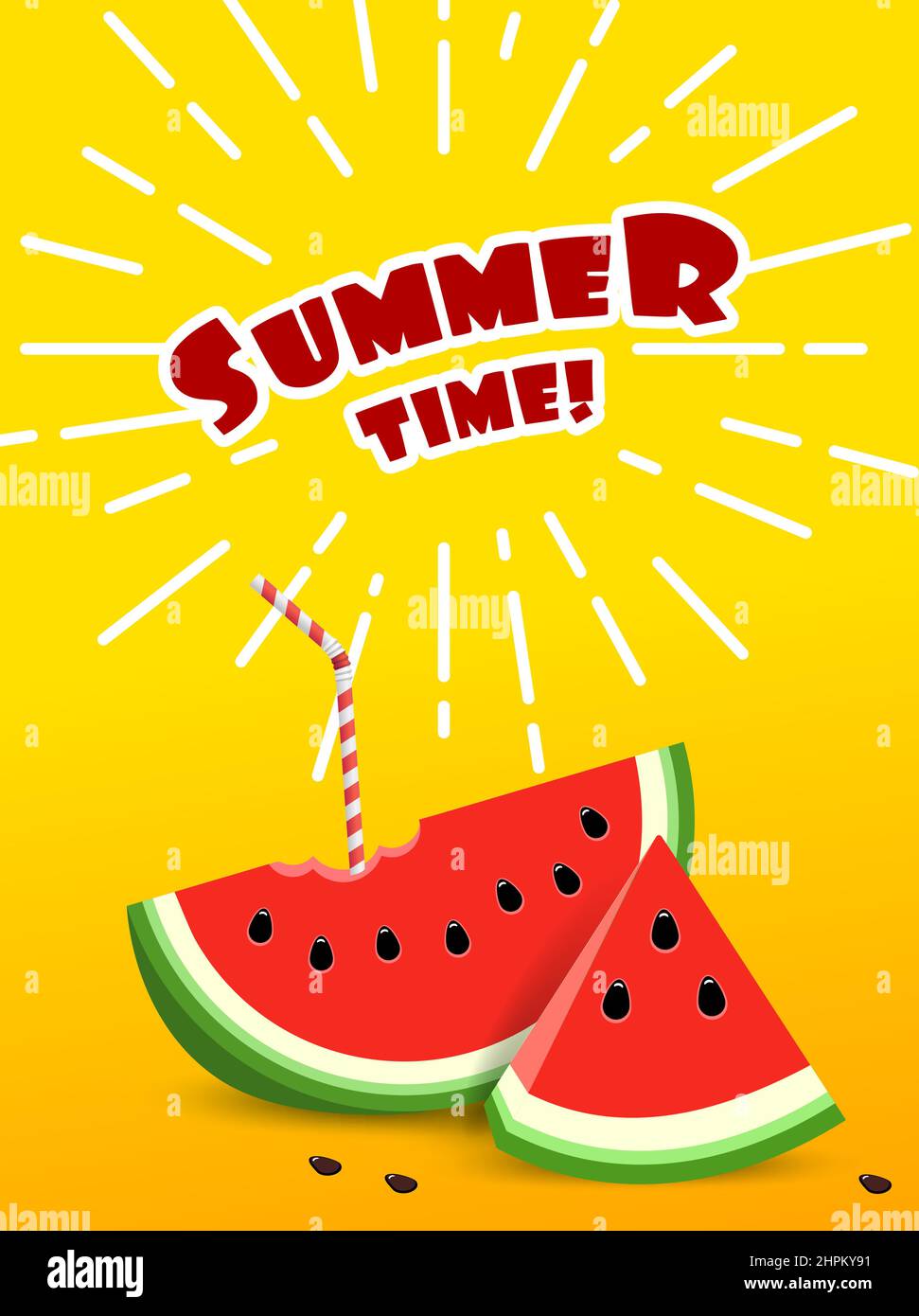 Word summer in style watermelon hi-res stock photography and images - Alamy