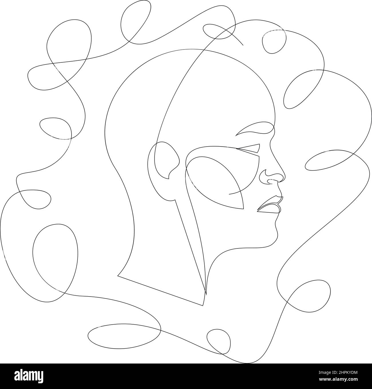 Human head with confusion of thoughts in Continuous one line drawing ...