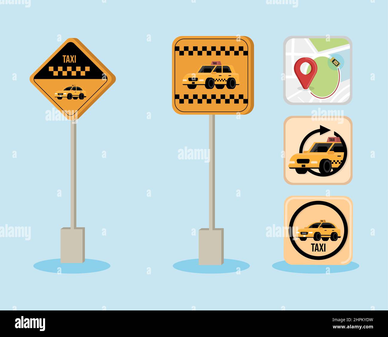 taxi icon set Stock Vector Image & Art - Alamy