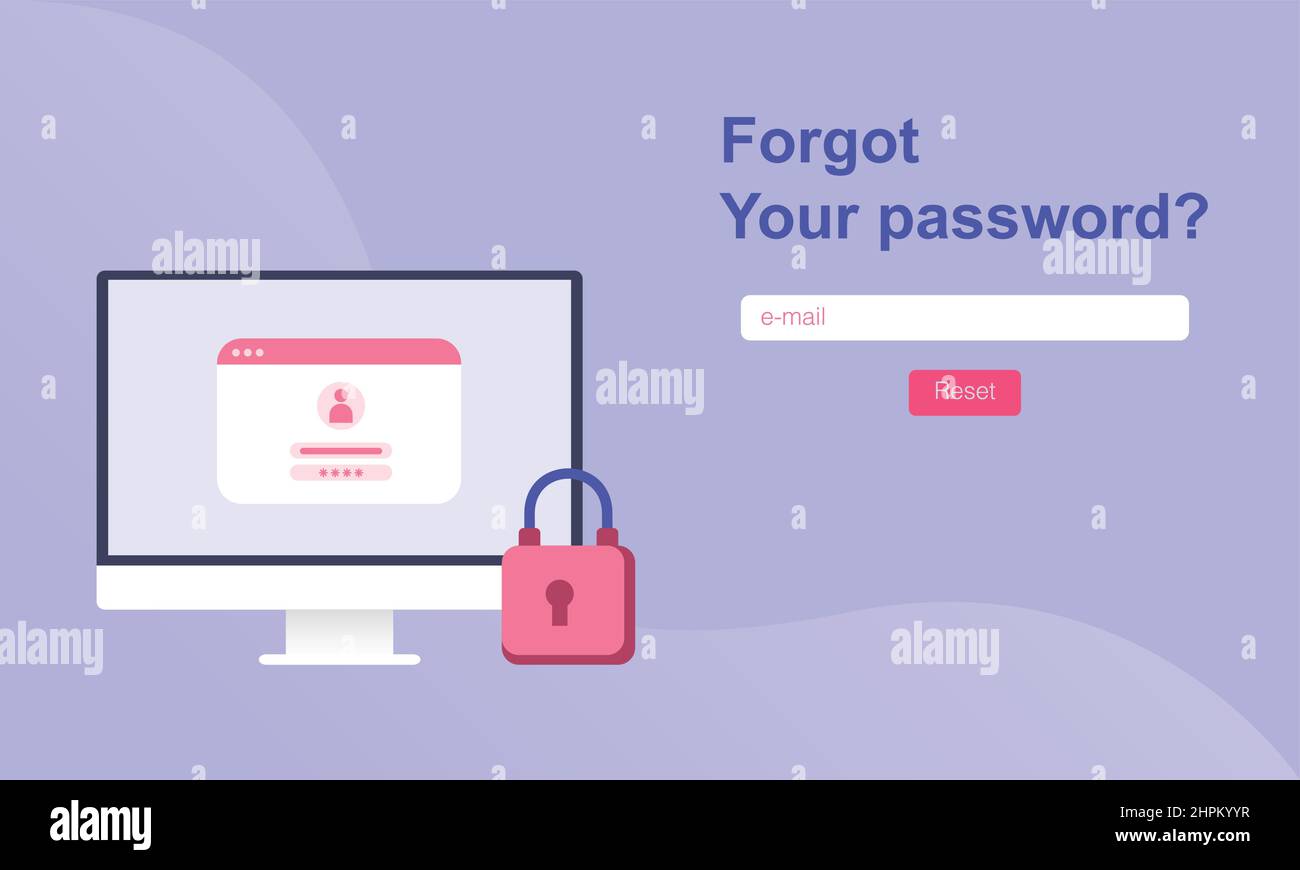 Forgot password. Vector illustration in flat design Stock Vector Image ...