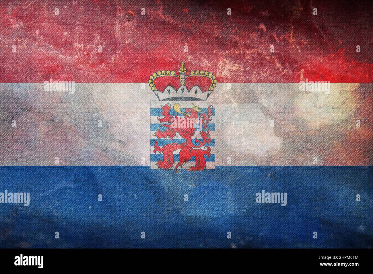 Top view of retro flag Unofficial province of Luxembourg, Belgium with ...
