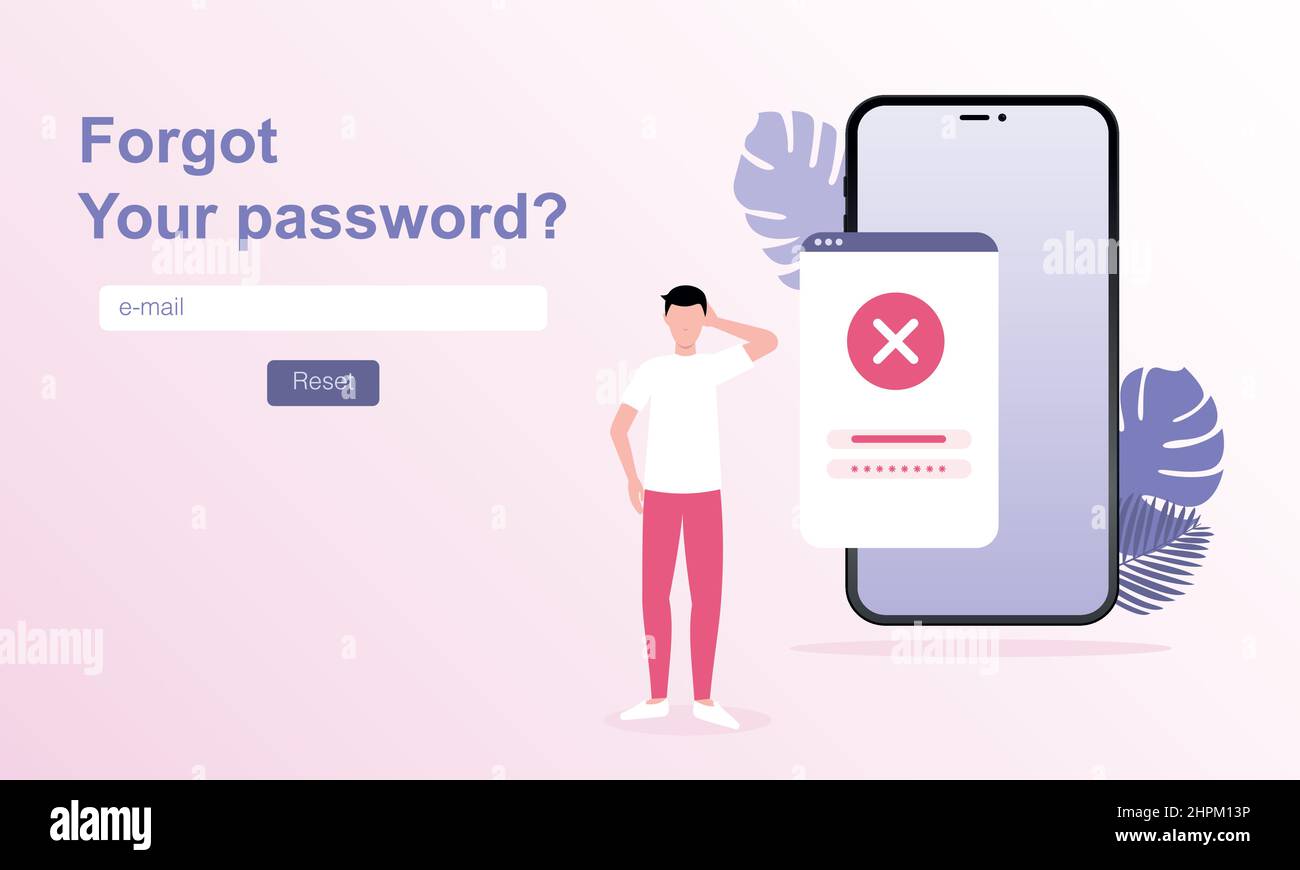 Reset password. Vector illustration for Web banner Stock Vector Image ...