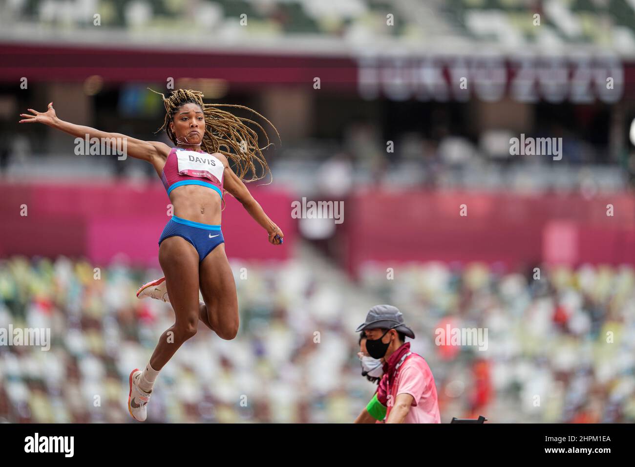 Tara Davis participating in the Tokyo 2020 Olympic Games in the long ...