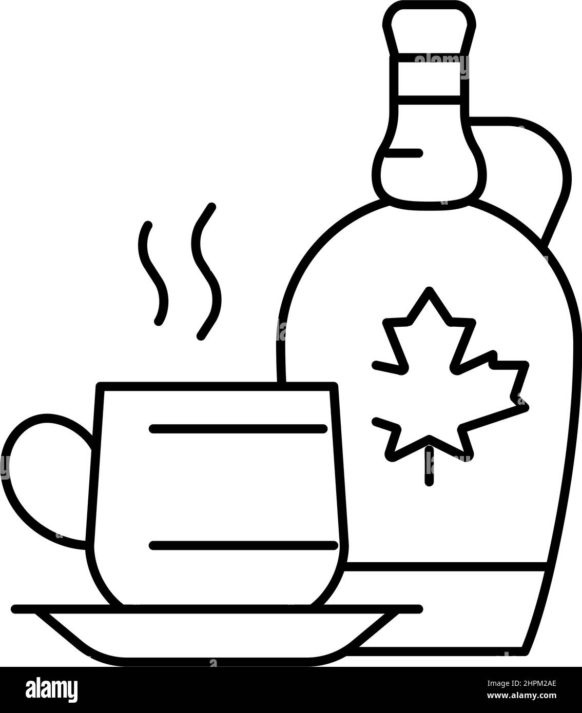 drink with maple syrup line icon vector illustration Stock Vector Image ...