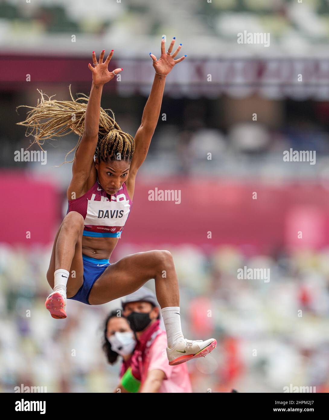 Tara Davis participating in the Tokyo 2020 Olympic Games in the long ...