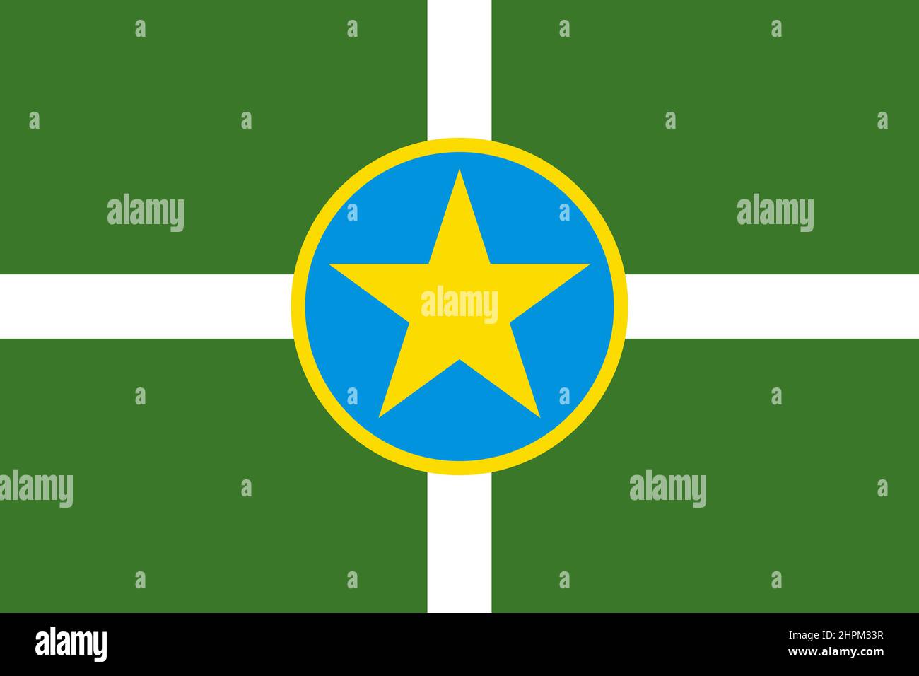 Top view of flag Jackson, Mississippi, untied states of America. USA ...