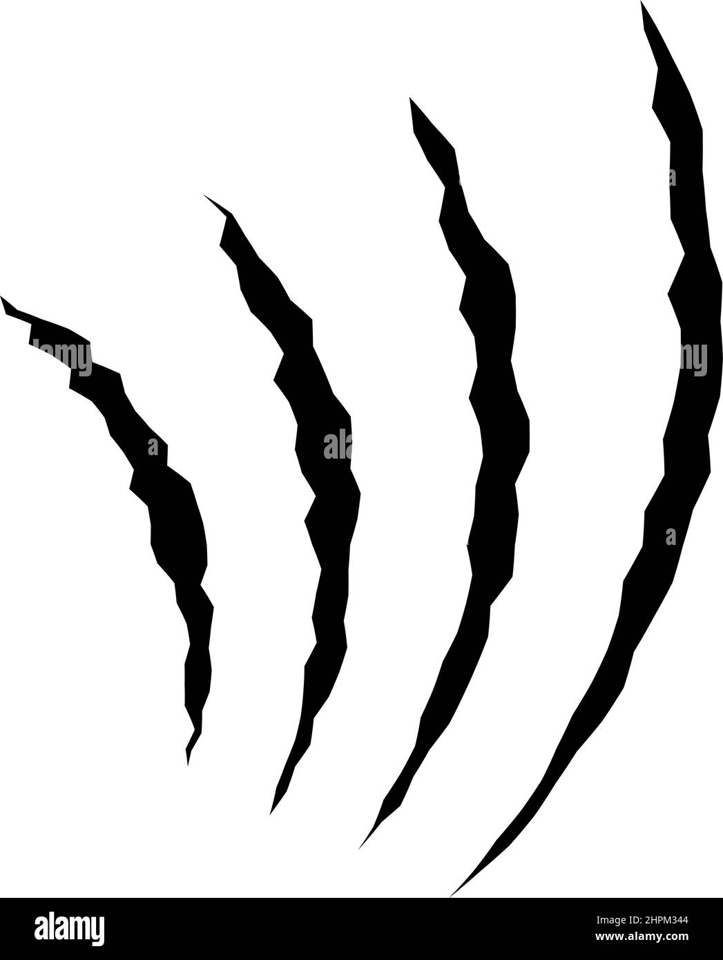 Cat scratches. Black claws animal scratch, Torn paper. Cat claws trace ...