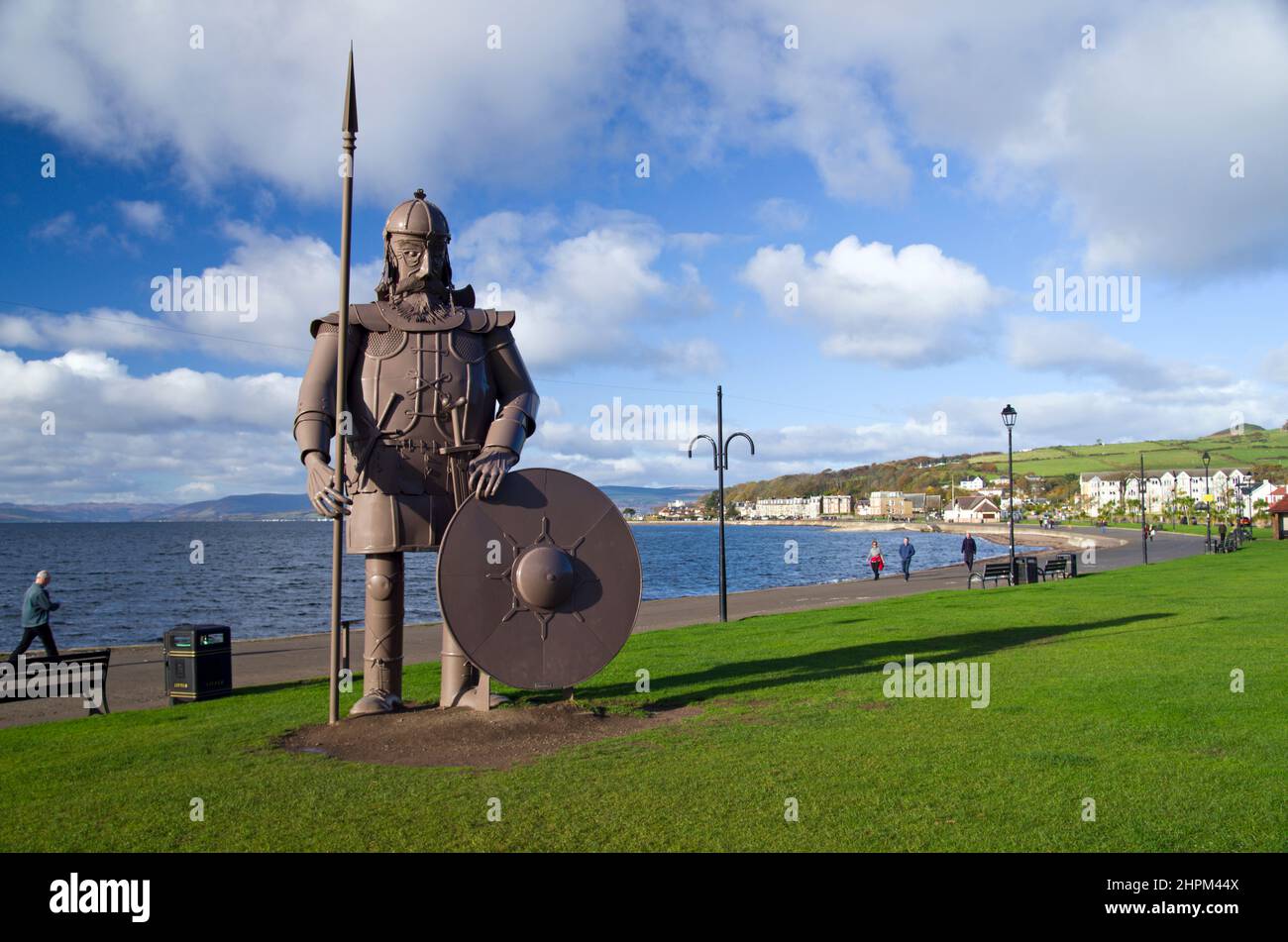 The Viking monument at the promenade in the popular summer Clyde Coast ...