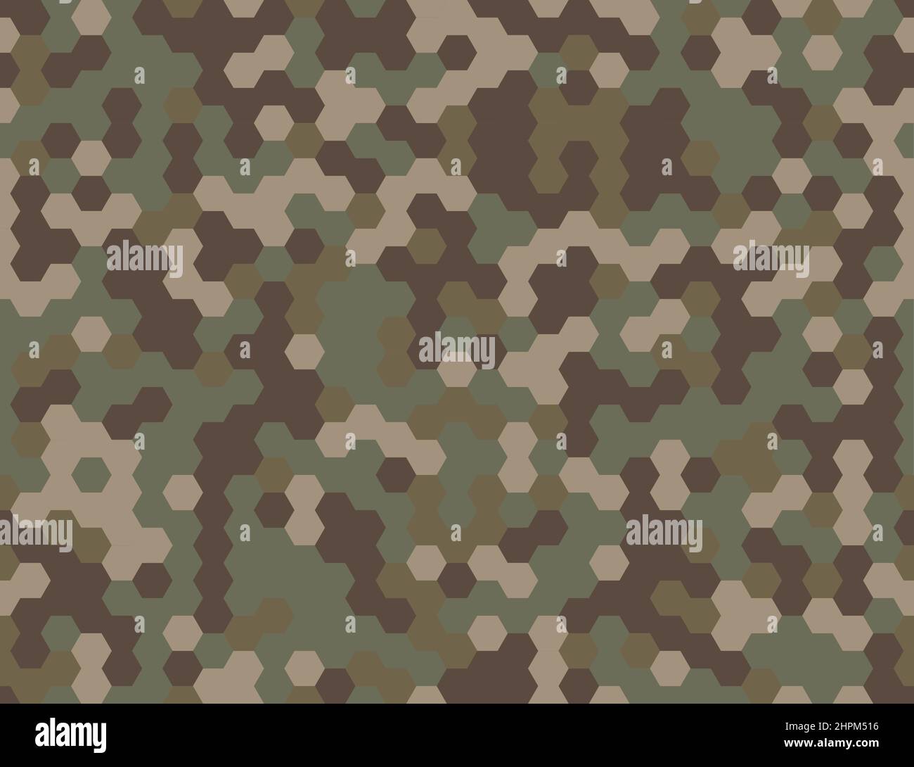 Seamless modern army camouflage hexagon pixel texture. Abstract vector ...