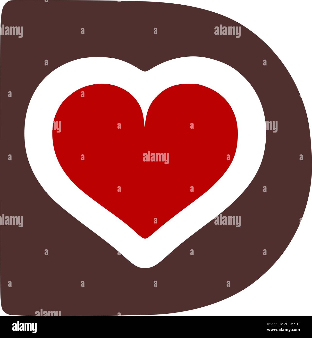 Letter d with heart symbol doodle icon Stock Vector Image & Art - Alamy