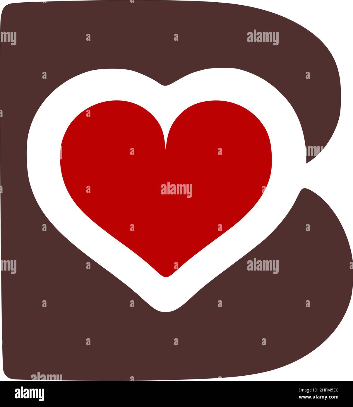 Letter b with heart symbol doodle icon Stock Vector Image & Art - Alamy