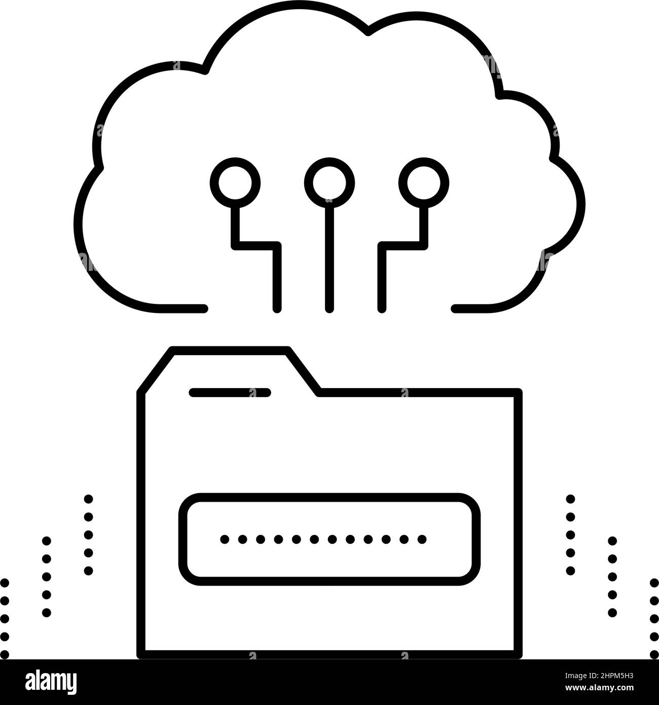 cloud storage library education line icon vector illustration Stock ...